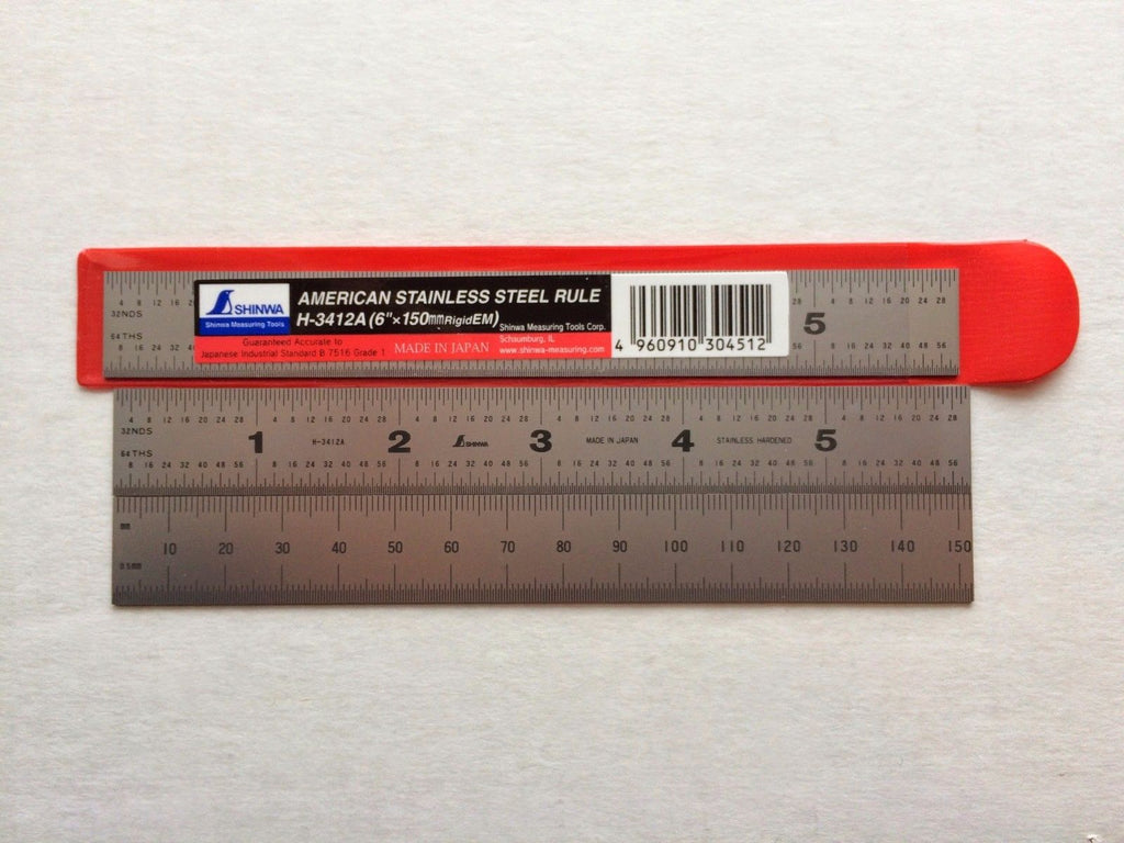 Shinwa Stainless Steel 6"/150mm Rigid Rule – Northwest Passage Tools