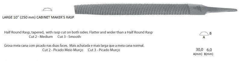 Tomé Fèteira 250 mm (10") 2nd Cut Cabinet Rasp – Northwest Passage Tools
